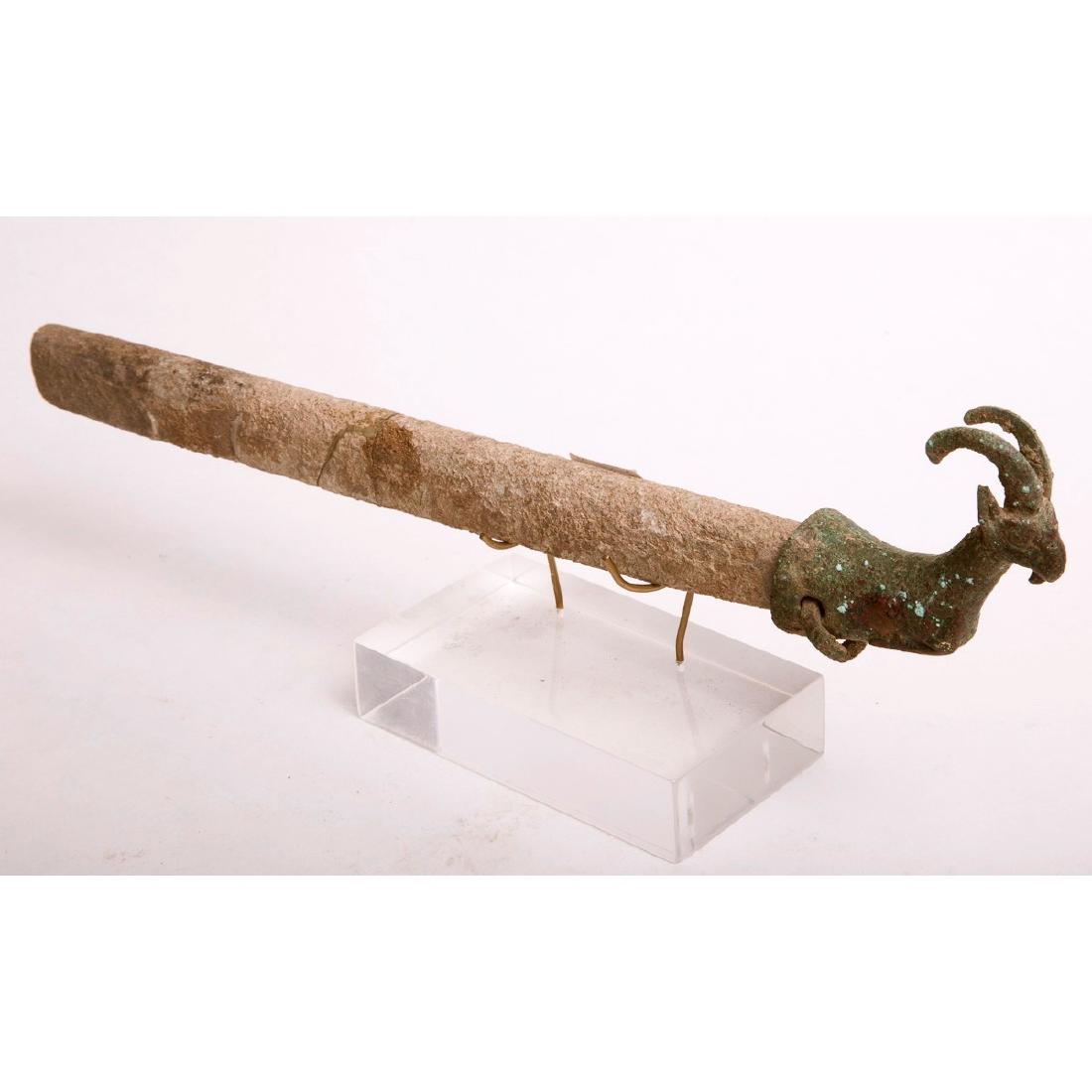 Ancient Luristan Bronze Whetstone with Stag c.1000 BC.