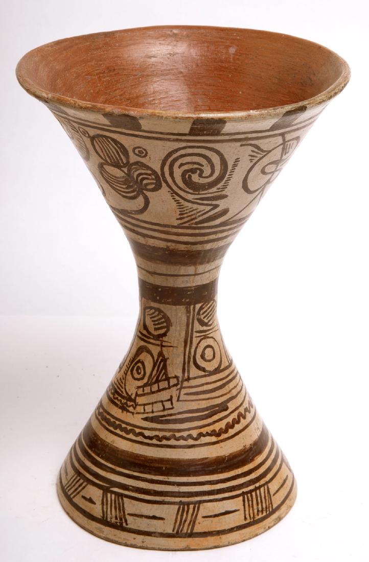 Ancient Pre Columbian Aztec Painted Pottery Ritual