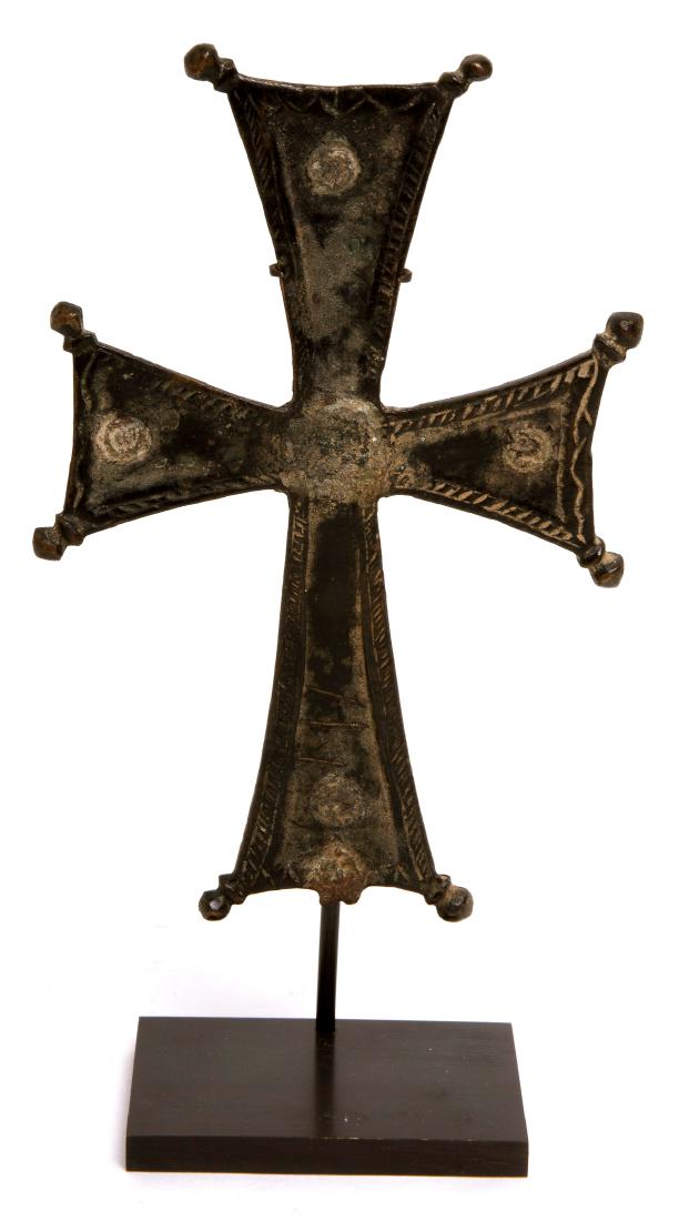 Ancient Medieval Byzantine Bronze Processional Cross