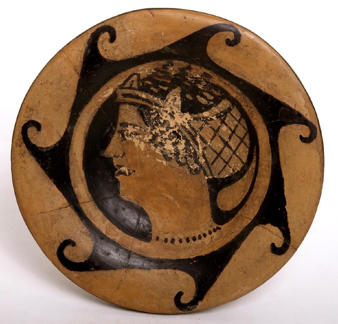 Ancient Etruscan Red-figure Genucilia Pottery Plate