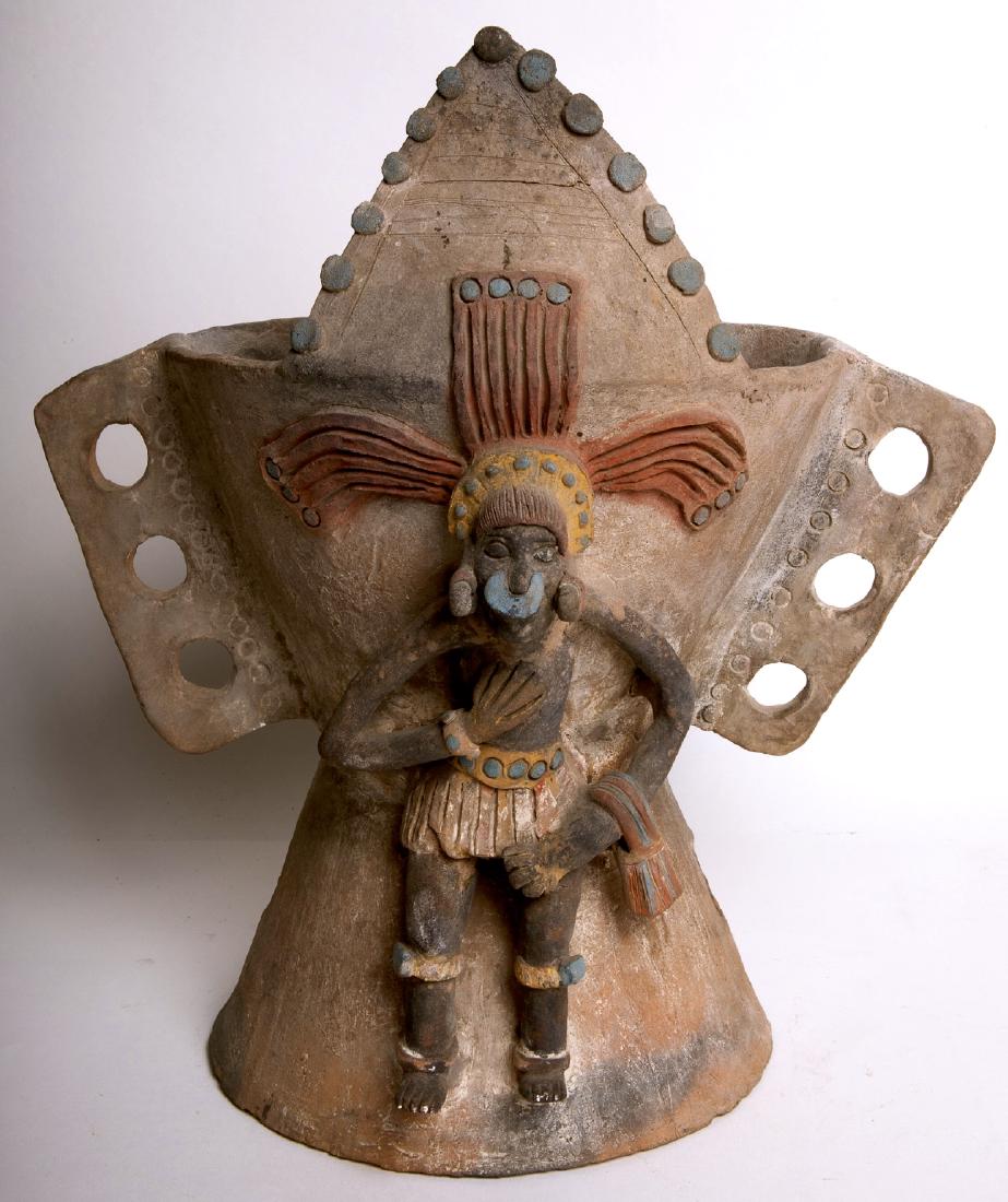 Ancient Aztec Pottery Ceramic Incensario Post classic M