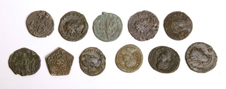 10 Ancient Roman Silver And Bronze Coins