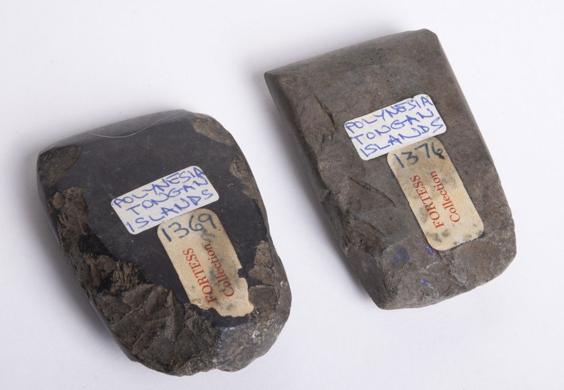 Lot of 2 tonga polynesian celts Stone Axe heads