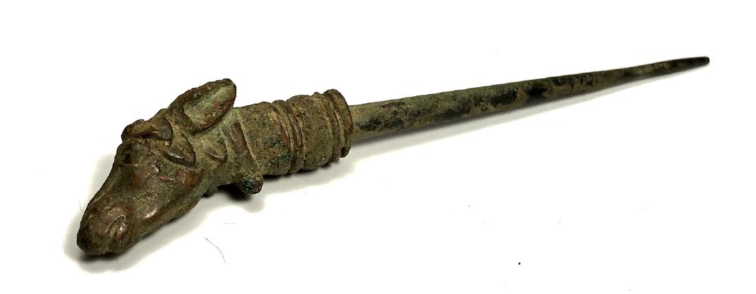 Ancient Roman Bronze Hair pin with Horse head c.1st-2nd