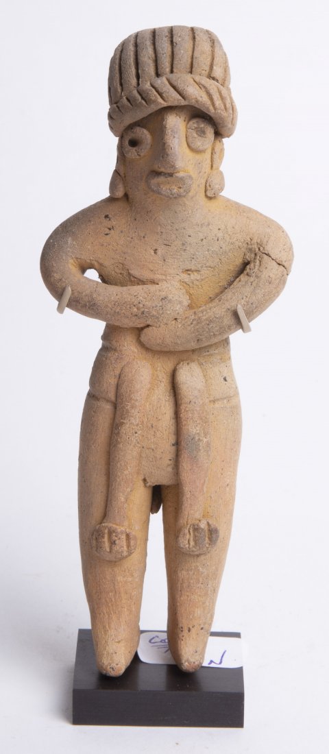 Ancient Pre Columbian Colima Pottery Standing Figure