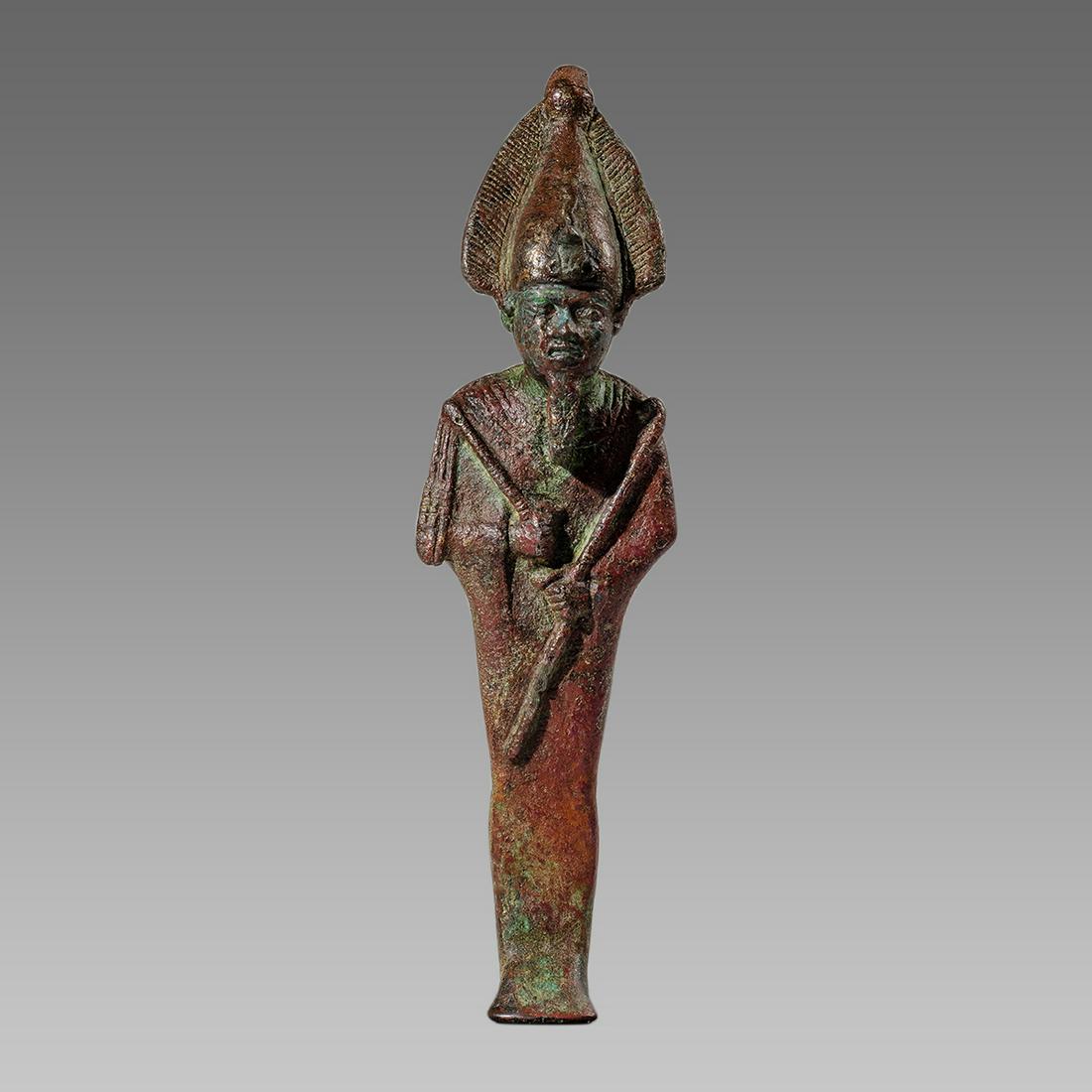 Ancient Egyptian Bronze Osiris Figure C.664 30 Bce.