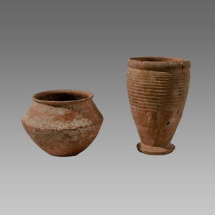 Lot Of 2 Ancient Roman Holy Land Pottery Vessels