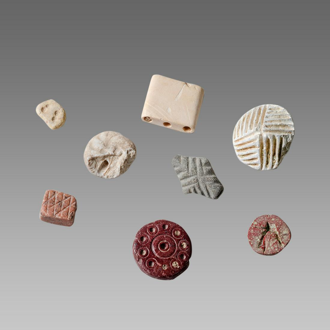 Lot Of 8 Ancient Near Eastern Stone Amulets C.10th 6th