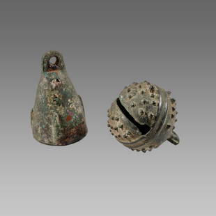 Lot Of 2 Ancient Roman Bronze Bells C.1st 2nd Cent Ad