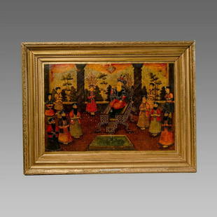 Islamic Persian Qajar Set Of 35 Ceramic Tiles Late 19th Century.