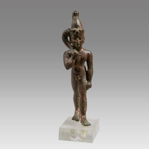 Ancient Egyptian Bronze Harpocrates Figure C.26th Dynasty, Ca 672 To ...