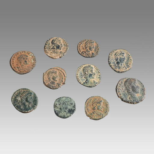 Lot of 10 Ancient Roman Bronze coins c.2nd-3rd century AD. - Dec 04 ...