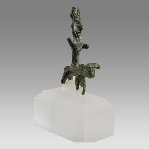 Ancient Canaanite Bronze Baal Riding Bull C.2000 Bc.