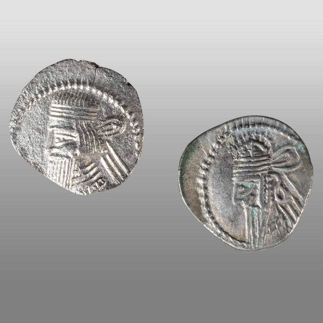 KINGS of PARTHIA. Osroes II 190 - 208 AD / Vardanes I 38-2 BC. Silver ...