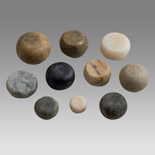 Lot Of 10 Stone Gaming Pieces, Said To Be From Carthage.