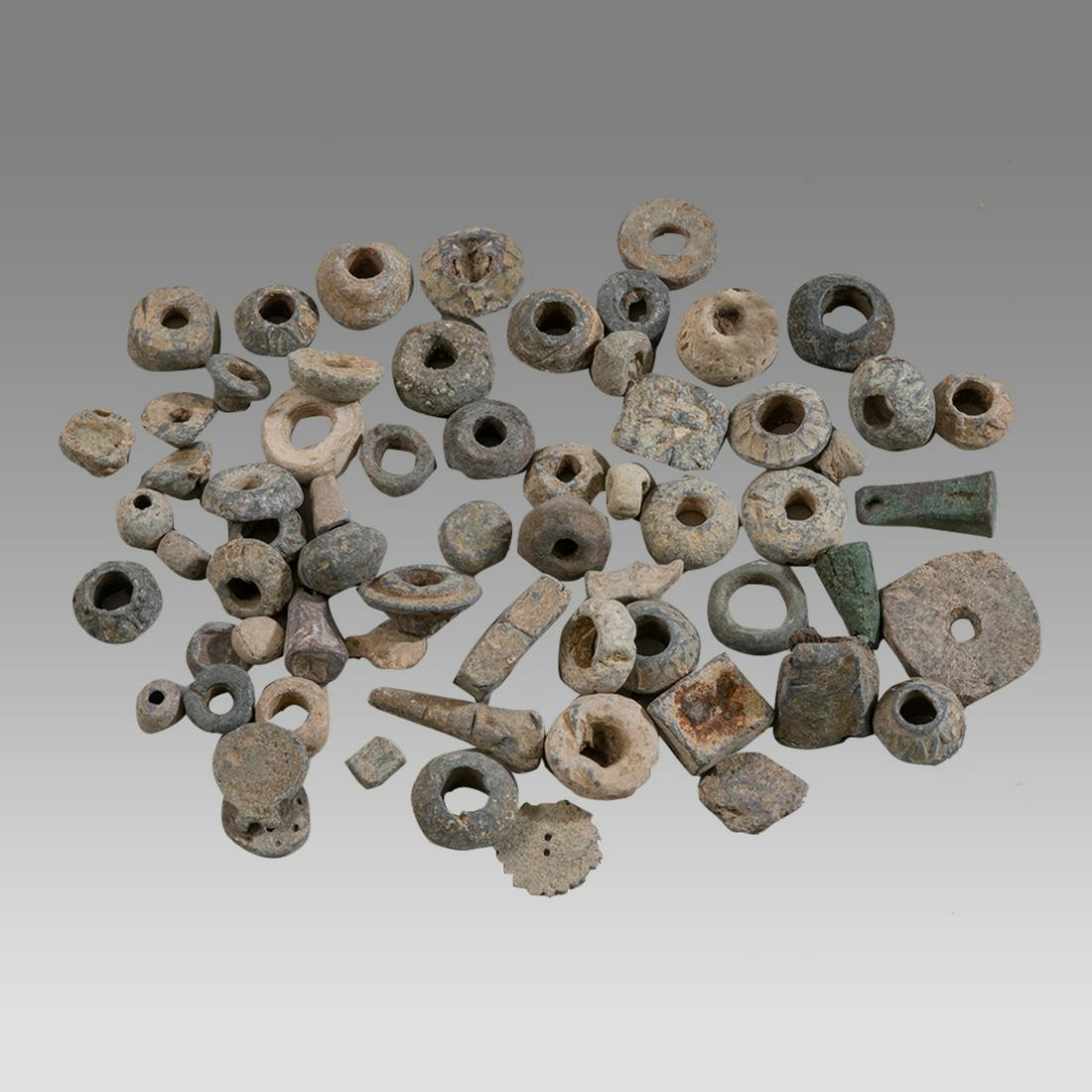 Lot Of 65 + Ancient Roman Lead Spindles, Beads C.1st 2nd Century Ad.