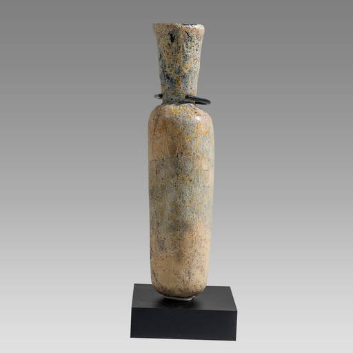 Ancient Islamic Kohl Tube, Cream Glass Bottle C.7th 8th Century Ad.