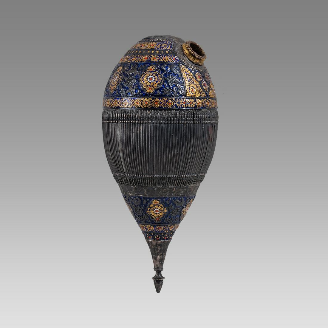 Buy 19th Century Persian Qajar Silver With Enamel Hookah Bottle ...