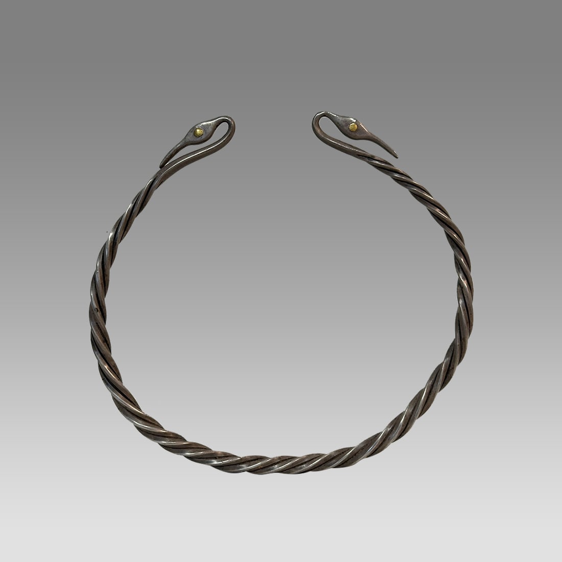 Ancient Greek Thracian Silver Torque C.2nd Century Bc. Auction