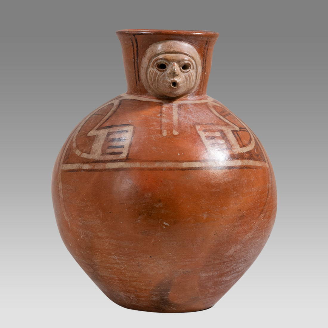 Ancient Moche Anthropomorphic Pottery Vessel Ca. 500-700 A.d. Auction
