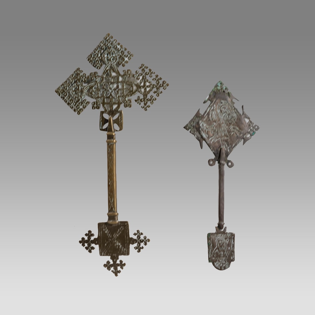 Set Of 2 Vintage Ethiopian Coptic Crosses. These Traditional Ethiopian Crosses Are Distinctive ...