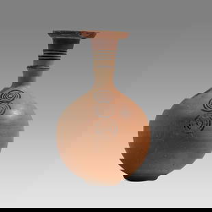 Ancient Cypriot Pottery Trefoil Jug With Decoration C.700-600 B.c. Auction