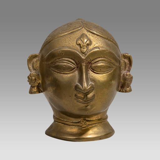 Indian Bronze Deity Head.