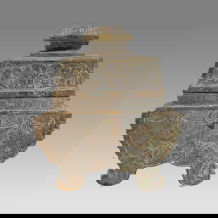 Antique Chinese Green Jade Carved Urn Auction