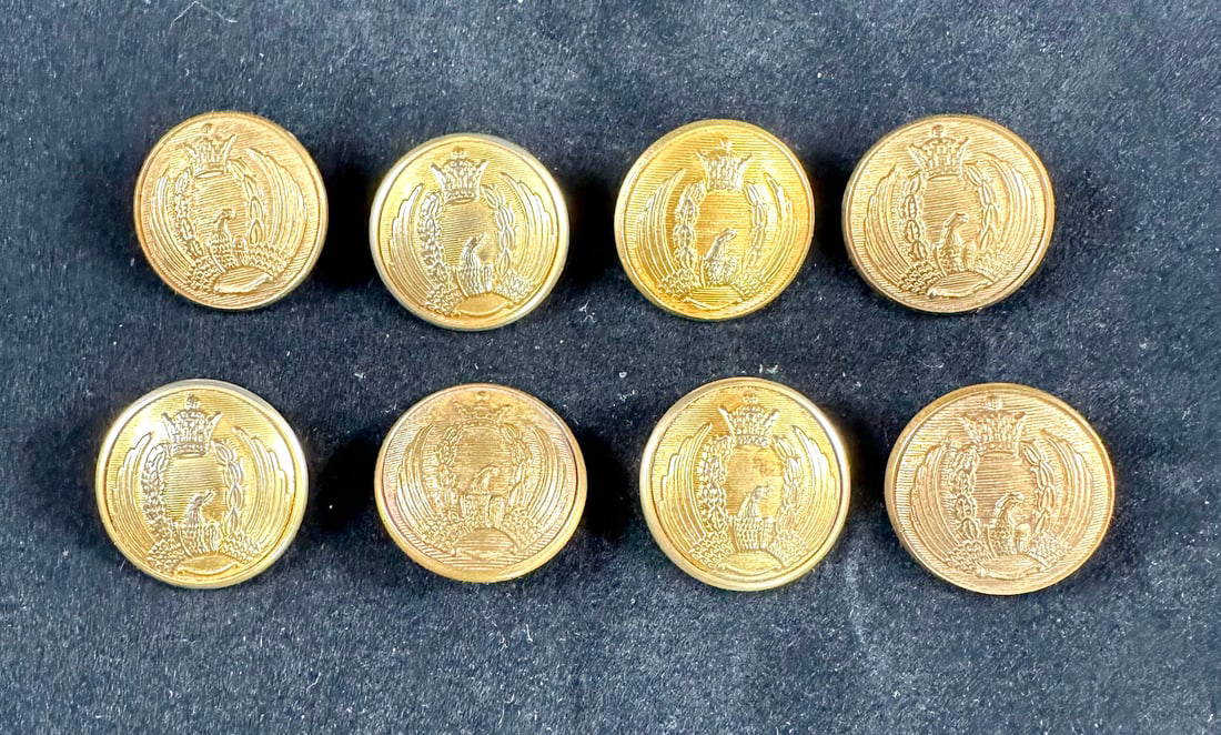 Set Of 8 Iran Persian Pahlavi Era Royal Imperial Air Force Buttons Auction