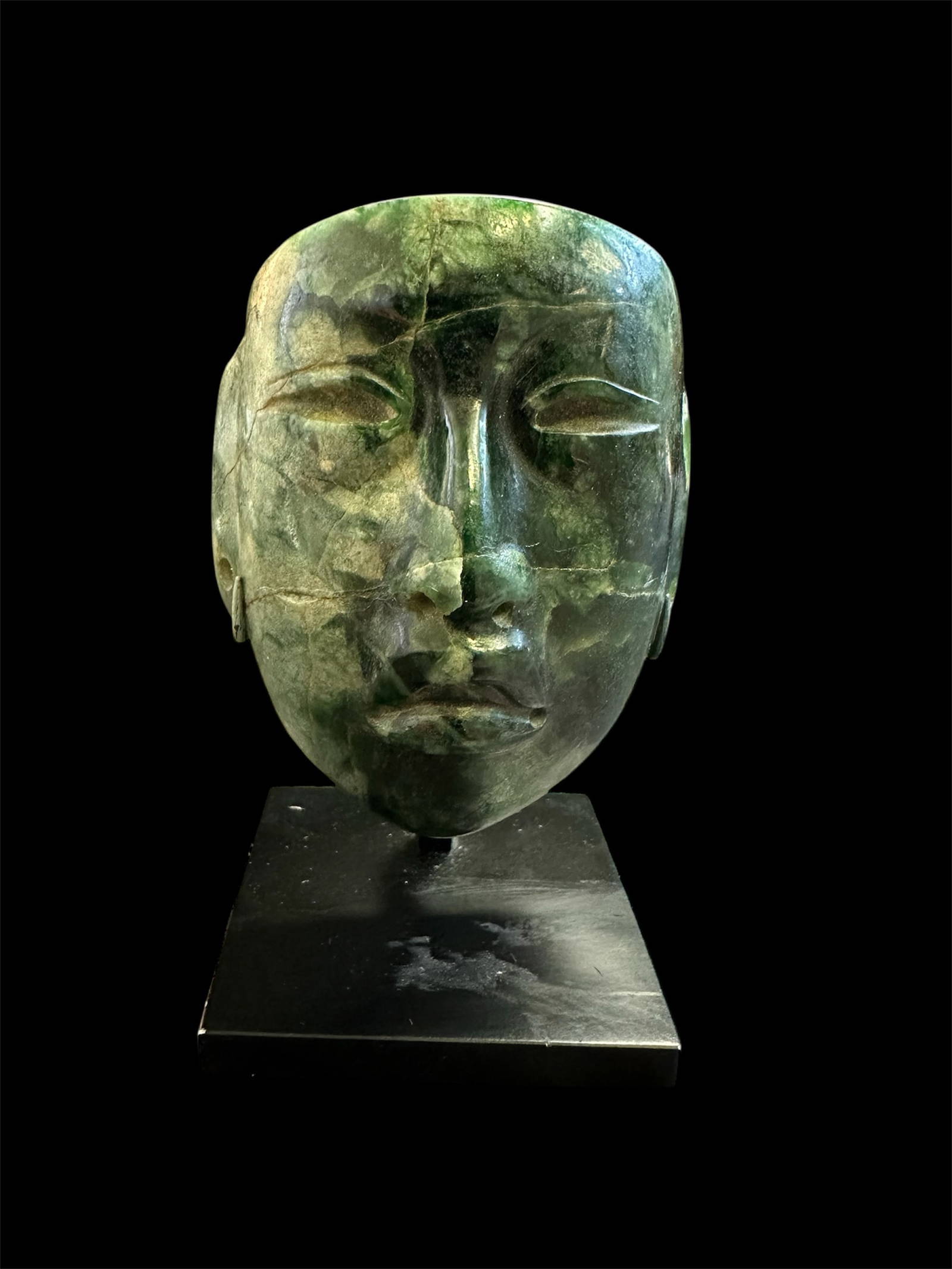 Pre Columbian, Teotihuacan Style Jade Stone Mask. Auction