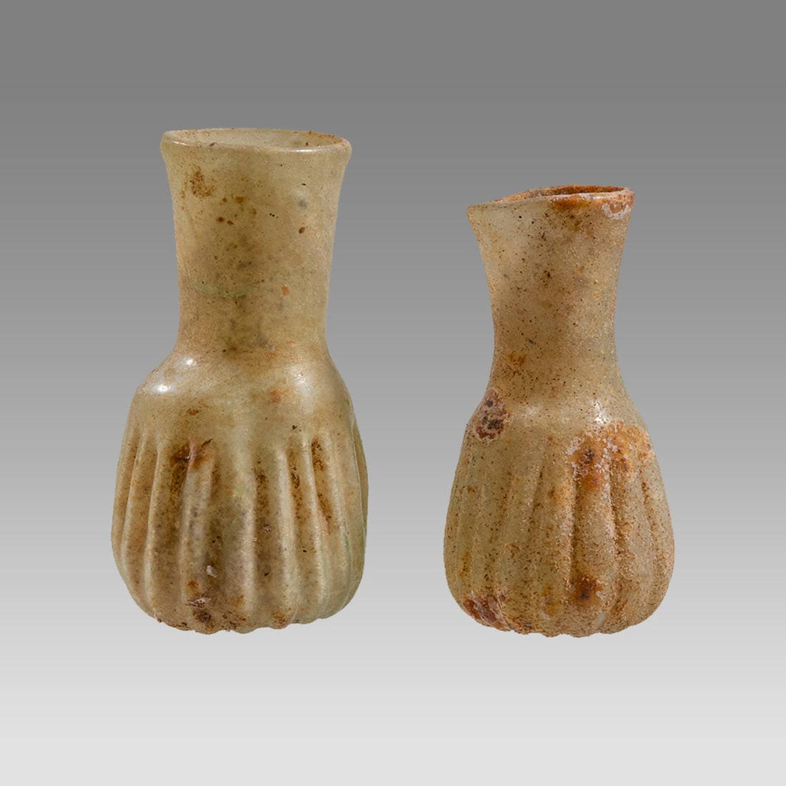 Lot Of 2 Ancient Roman Glass Bottles C.2nd-4th Century Ad. - Aug 05 ...