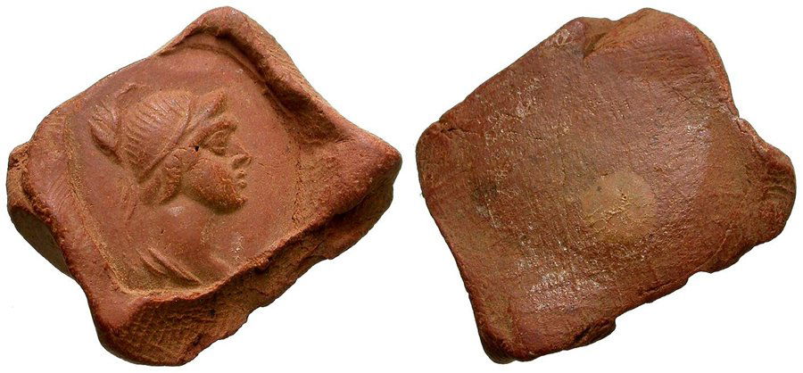 Roman Terracotta Seal or Theatre Token, circa 1st-4th