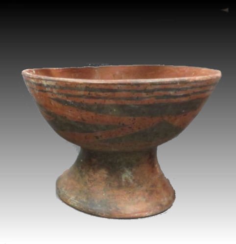 Ancient Pre-Columbian Art Pottery Footed bowl Colombia