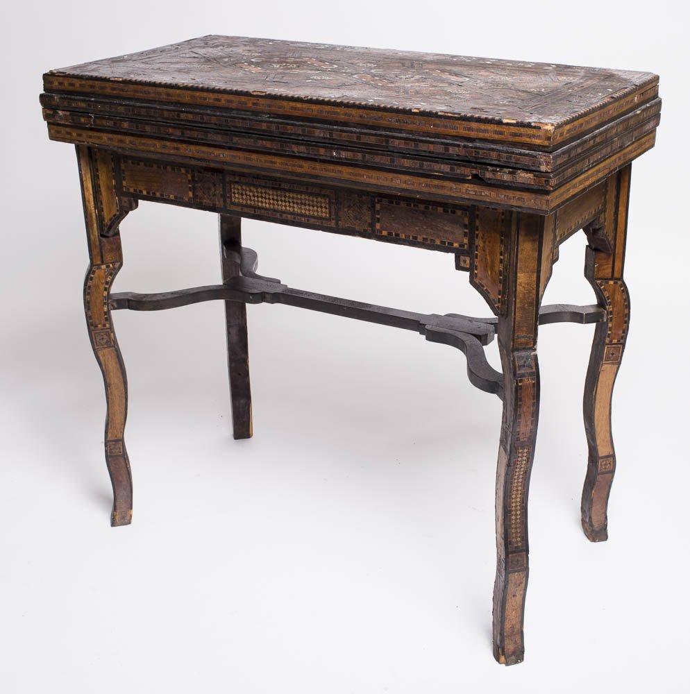19th Century Middle Eastern SYRIAN Wood Game Table