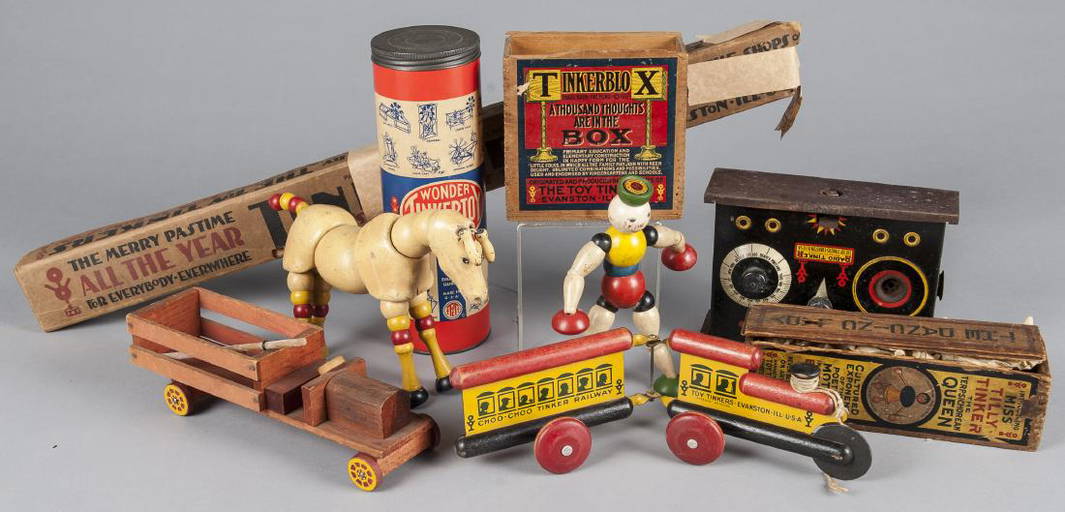 Group Of Toy Tinker Wooden Toys To Include A Wood