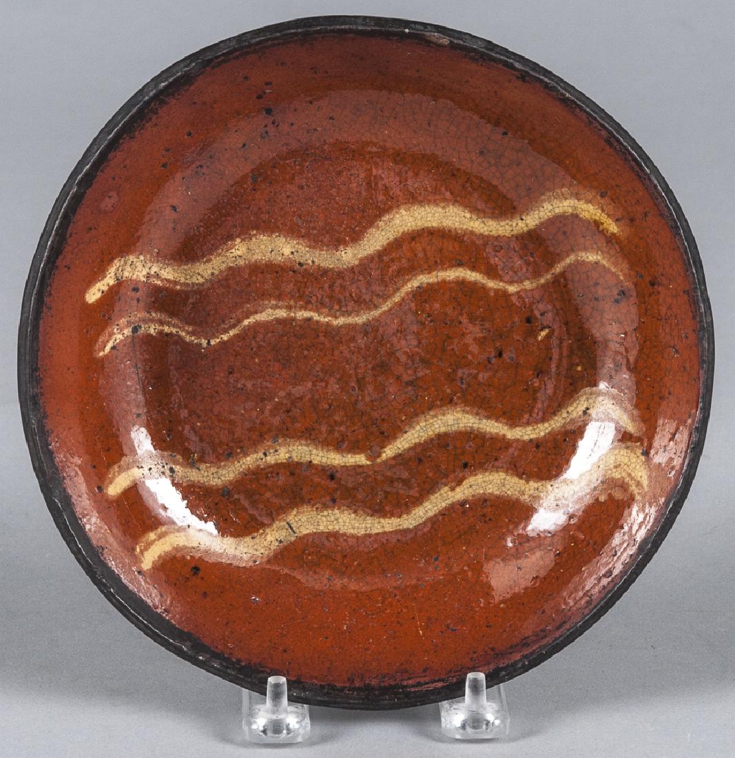 Redware pie plate, 19th c., with yellow and gre - Oct 11, 2013 | Pook ...