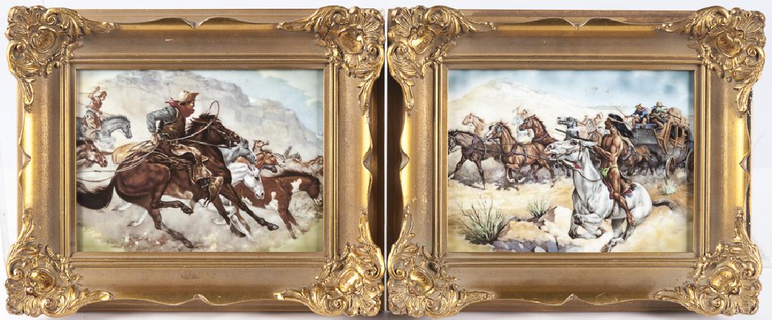 Pair Of R.p.m. Germany Painted Porcelain Plaques