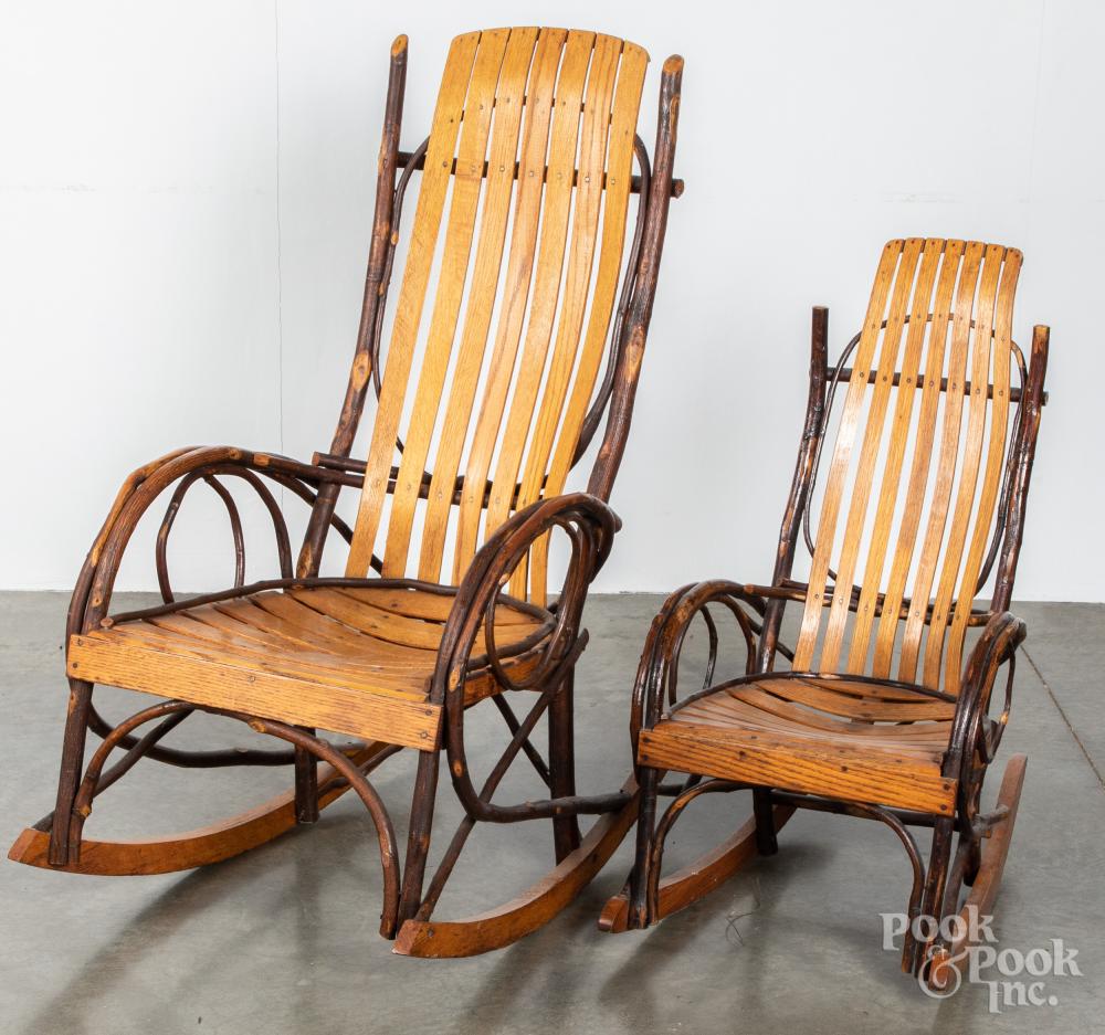 Two Twig Adirondack Style Rocking Chairs