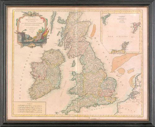 Engraved Map Of Britain, Published 1754, By Sir