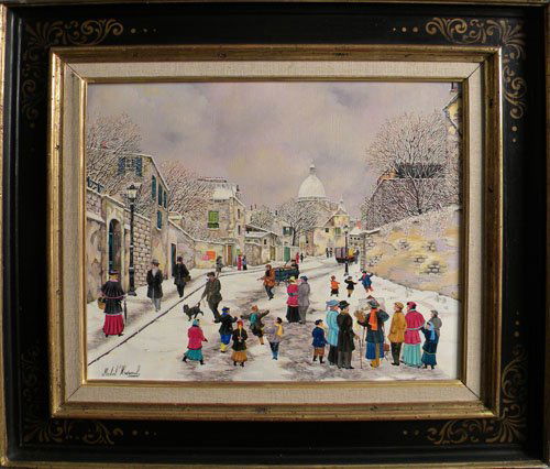 1385: Michel Hermel, oil on canvas titled Rue De L'Abr