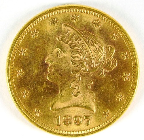 U.s. 1897 P $10 Gold Liberty Head Coin, Ms 63.