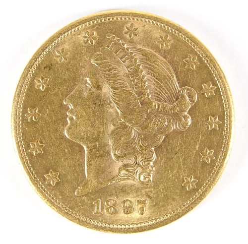 U.s. 1897 S $20 Gold Liberty Head Coin, Xf.