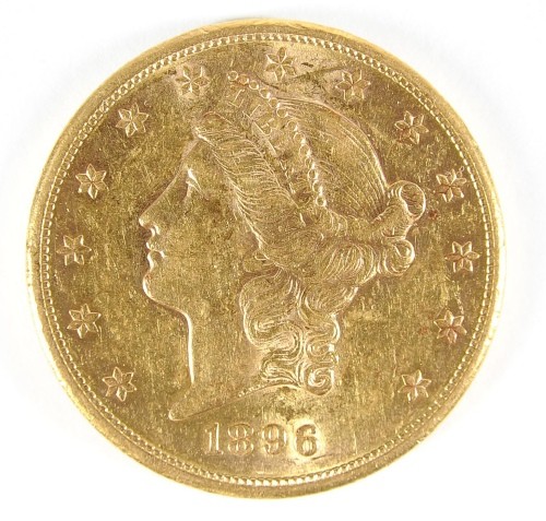U.s. 1896 S $20 Gold Liberty Head Coin, Xf.