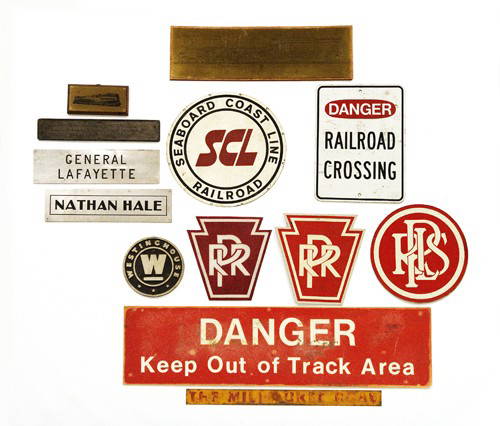 Collection Of Railroad Plaques And Signs, To Incl
