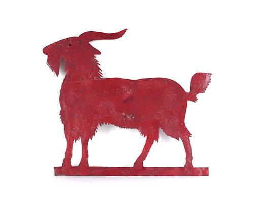 Contemporary Sheet Iron Goat Weathervane, 27'' H.