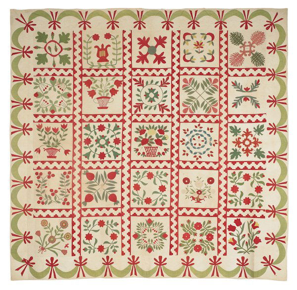 198: Baltimore album quilt, ca. 1850, with twenty-fi