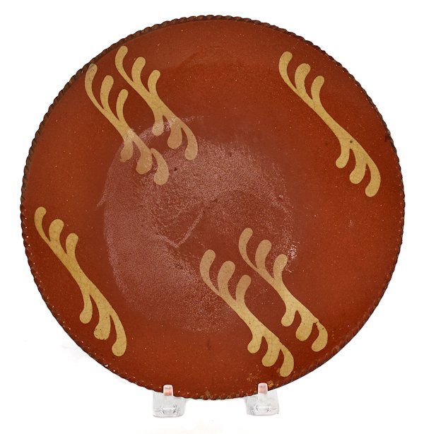 Redware pie plate, 19th c., with yellow and gre - Oct 11, 2013 | Pook ...