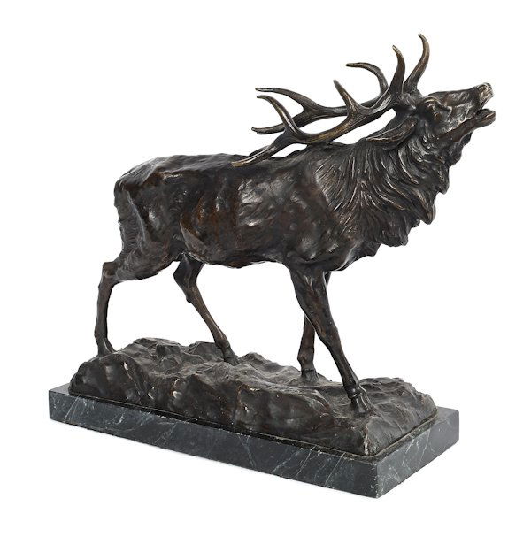Pierre Jules Mene bronze stag, signed on base, 13
