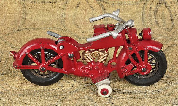 Hubley cast iron motorcycle with an electric head