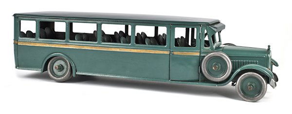 Buddy L pressed steel bus, 28'' l.